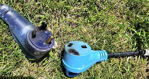 Melted RV Shore Power Plug How to Avoid Tragedy